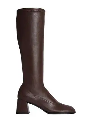 ME+EM Knee-high Stretch Boots - Chestnut