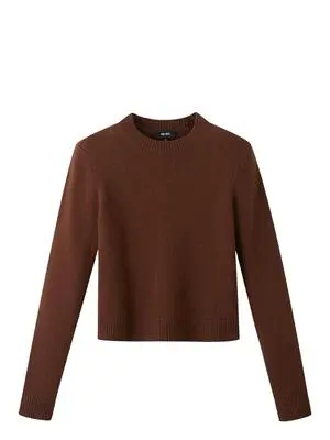 ME+EM Cashmere Crew Neck Cropped Jumper - Chestnut Brown