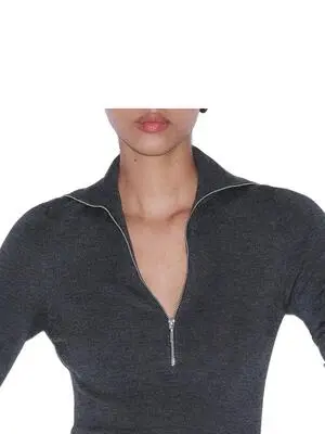 ME+EM Half Zip Jumper - Charcoal