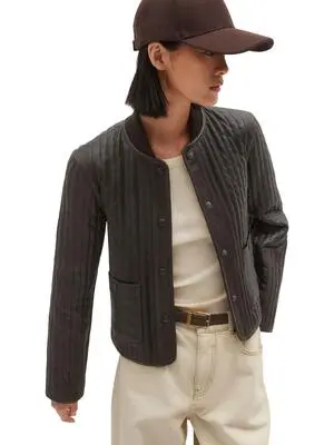 ME+EM Quilted Weekend Jacket - Ganache Brown