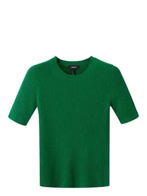 ME+EM Cashmere Rib Knit Tee - Eden Green