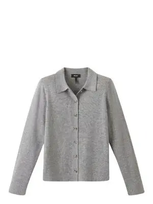 ME+EM Cashmere Relaxed Knit Shirt - Grey Melange
