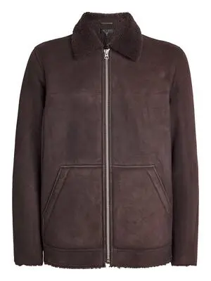 Rag & Bone Shearling-collar Lambskin Jacket - Brown