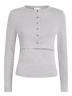 Claudie Pierlot Cotton Layered Cardigan - Grey