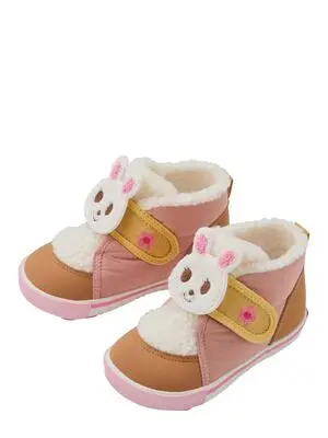 MIKI HOUSE Fleece-trim Bunny Trainers - Pink