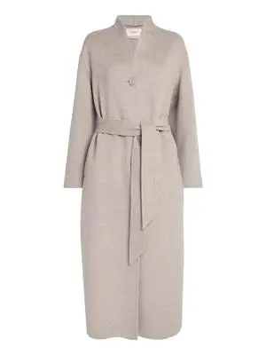 Agnona Wool, Alpaca And Cashmere Belted Coat - Grey