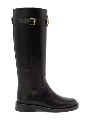 Valentino Garavani Vlogo Leather Boots - Black