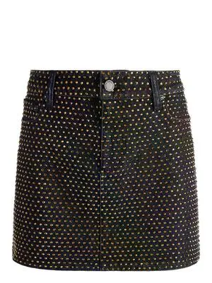 Alice + Olivia Joss Denim Mini Skirt - Black