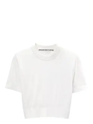 Alexander Wang Short-sleeve Cropped Top - White