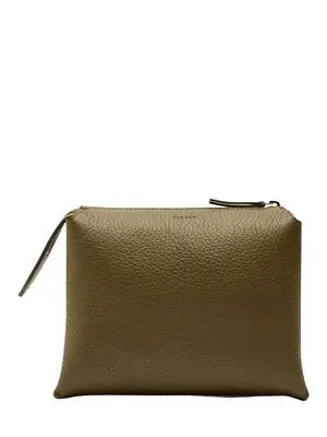 THE ROW Nu Twin Mini Leather Cross-Body Bag Olive