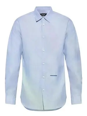 Dsquared2 Logo-embroidered Cotton Shirt - Blue