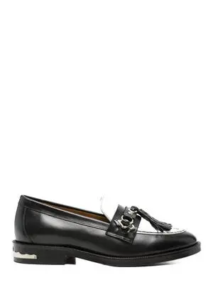Toga Tassel-embellished Leather Loafers - Black