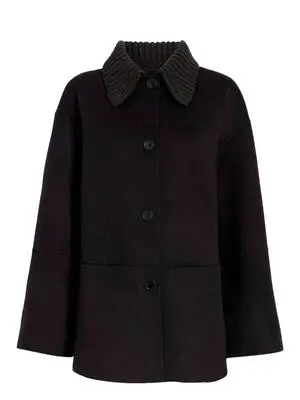 Proenza Schouler White Label Knitted-collar Coat - Brown