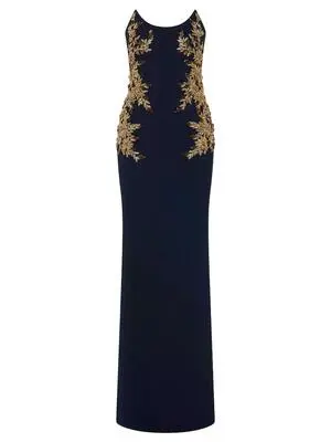 Rebecca Vallance Embellished Strapless Gown - Blue