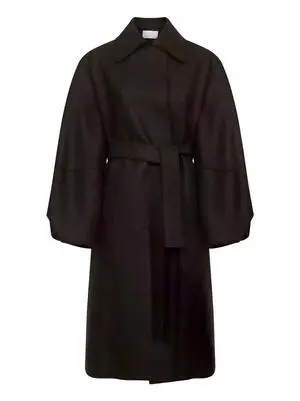 Harris Wharf London Balloon-sleeve Belted Coat - Brown