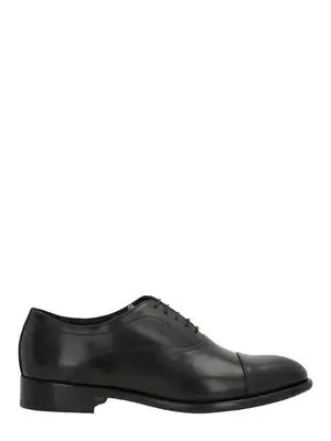 DOUCAL'S Cap-toe Oxford Lace-up Shoes - Black