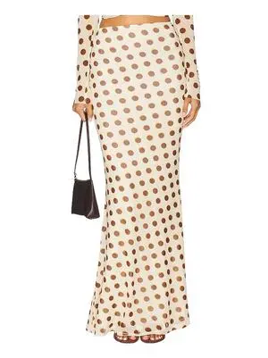 AFRM Tegan Maxi Skirt - Gold Halo Dot