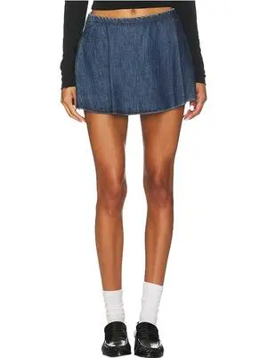 Free People We The Free Paradise Found Denim Skort - Mid Indigo
