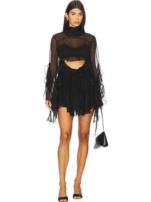 Bardot Anyssa Ruffle Mini Dress - Black