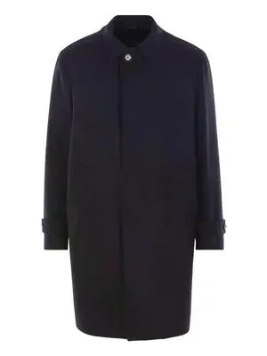 LARDINI Herringbone Single-breasted Coat - Blue