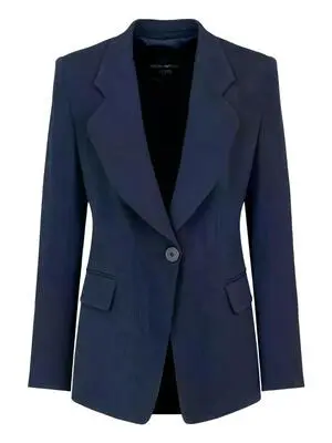 Emporio Armani Single-button Notched-lapel Jacket - Blue
