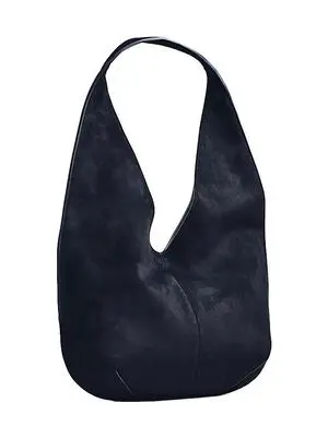 Anthropologie Dara Faux Suede Slouchy Shoulder Bag - Black