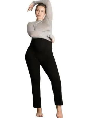 NOM MATERNITY Maternity Tailored Ponte Pants - Black