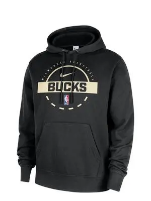 Nike Milwaukee Bucks Club Nba Practice Pullover Hoodie - Black