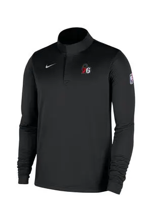 Nike Philadelphia 76ers Dri-fit Nba 1/4-zip Long-sleeve Top - Black
