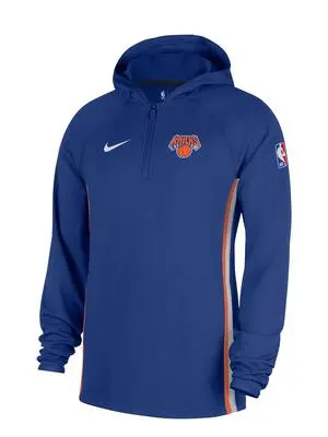 Nike New York Knicks Zoned Dri-fit Nba 1/4-zip Hoodie - Blue