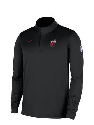 Nike Miami Heat Dri-fit Nba 1/4-zip Long-sleeve Top - Black