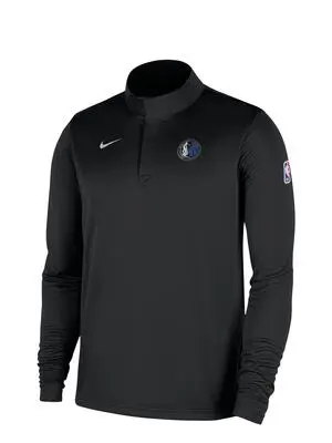 Nike Dallas Mavericks Dri-fit Nba 1/4-zip Long-sleeve Top - Black