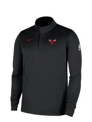 Nike Chicago Bulls Dri-fit Nba 1/4-zip Long-sleeve Top - Black