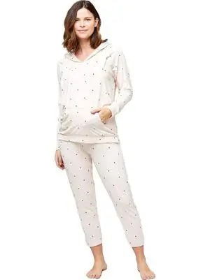 NOM MATERNITY Simone Maternity & Nursing Soft Hoodie - Polka Dot