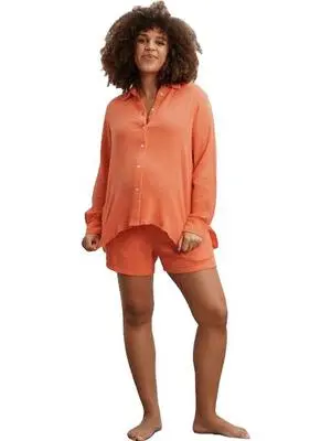 NOM MATERNITY Easy Maternity & Nursing Shirt - Orange