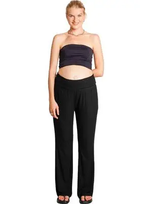 NOM MATERNITY Rib Maternity Pants Black