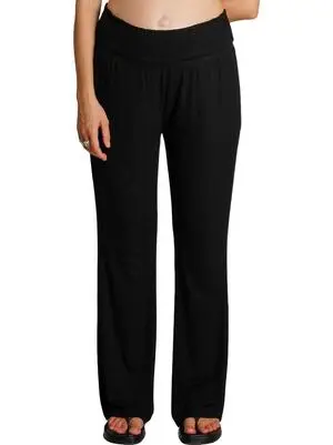 NOM MATERNITY Rib Maternity Pants - Black