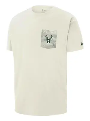 Nike Milwaukee Bucks Courtside Nba Max90 T-shirt - White