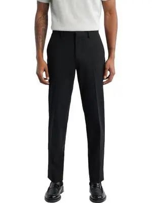 OPEN EDIT Slim Fit Flat Front Stretch Suit Pants Black