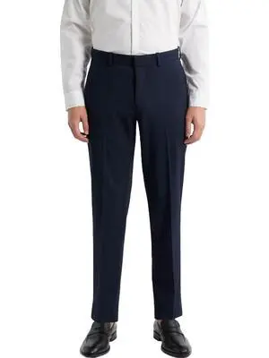 OPEN EDIT Slim Fit Flat Front Stretch Suit Pants Navy Night