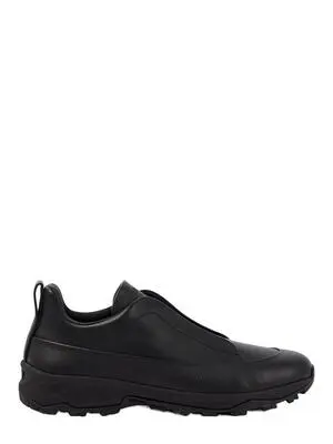Zegna Triple Stitch Leather Sneakers Black
