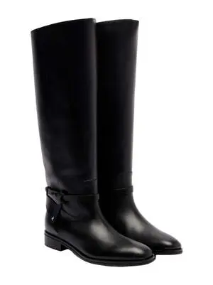JIMMY CHOO Lawton Leather Knee-high Boots - Black