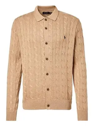 Polo Ralph Lauren Cable-knit Cotton Polo Cardigan - Beige
