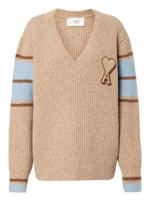 Ami De Cœur Wool And Alpaca-blend Sweater - Beige