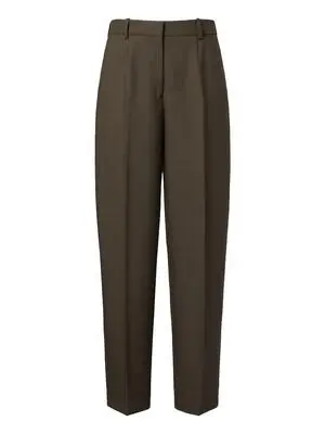 TOTÊME Wool-blend Wide-leg Trousers - Green