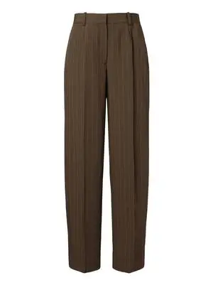TOTÊME Pinstriped Straight Pants - Green