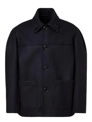 Simone Rocha Embellished Wool-blend Jacket - Blue
