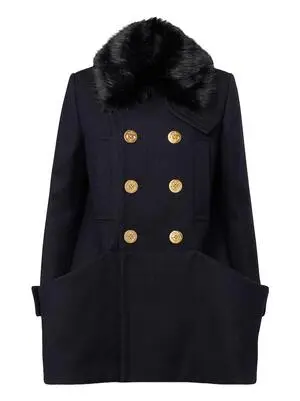 Sacai Wool Melton Coat - Blue