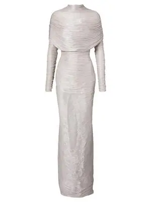 MARMAR HALIM Ruched Gown - Silver