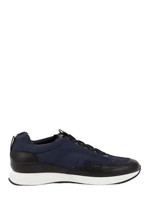 John Lobb Leather-trimmed Slip-on Sneakers - Black